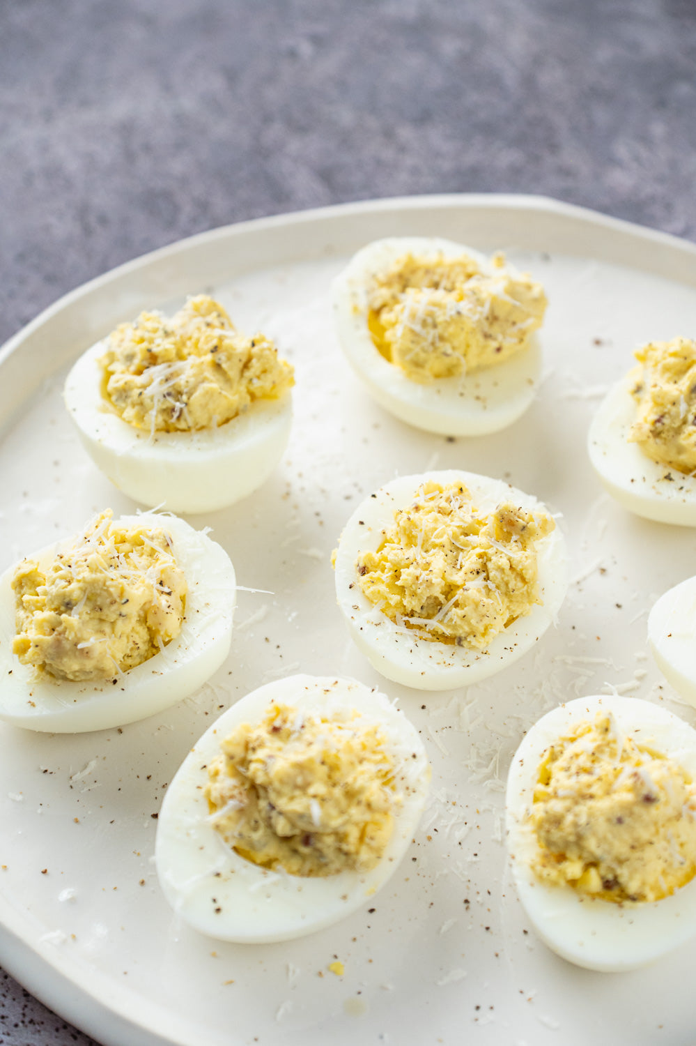 Cacio e Pepe Devilled Eggs – Smak Dab Mustard